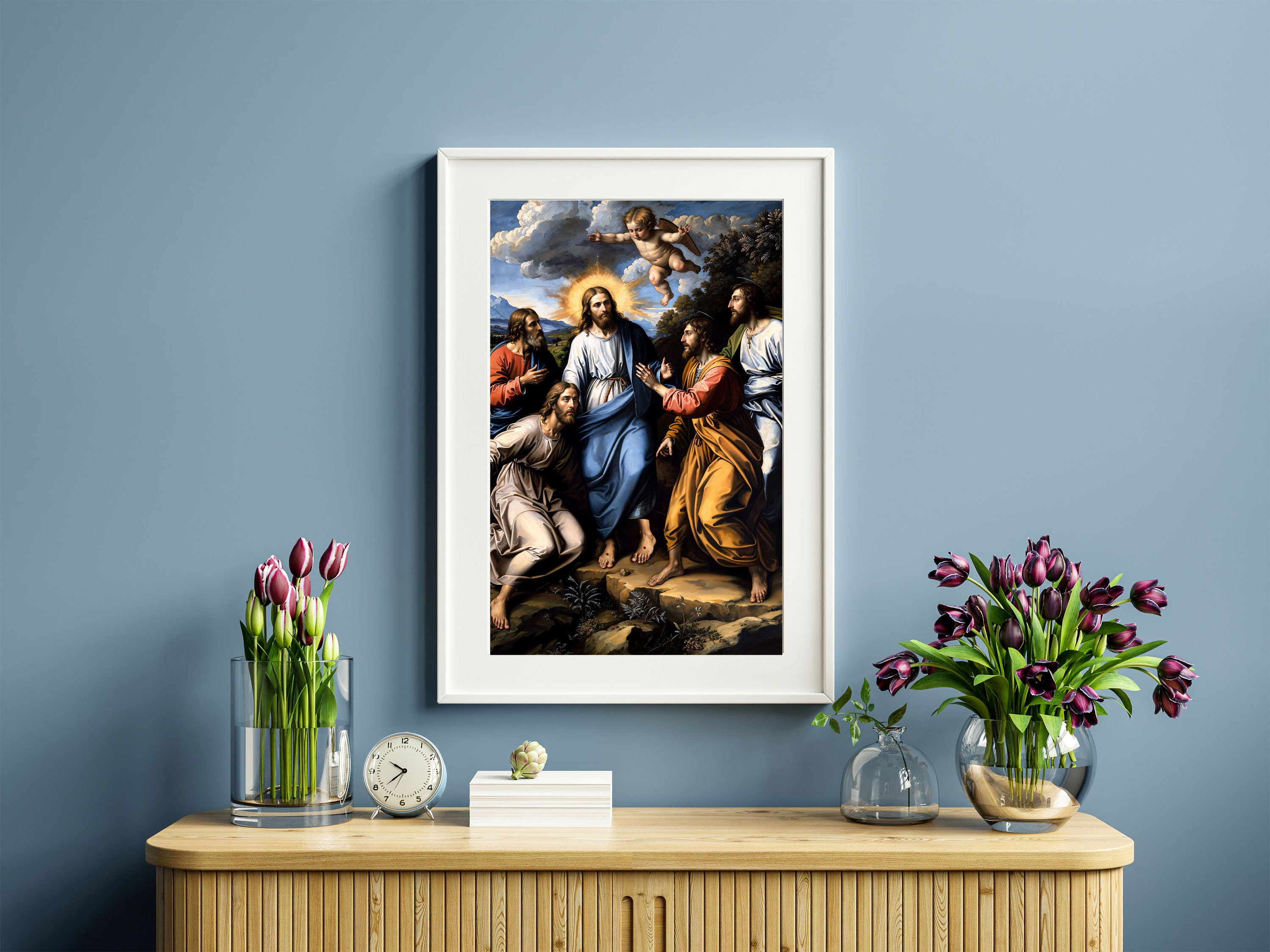 Transfiguration of Jesus Majestic Christian Art , Italian Renaissance ...