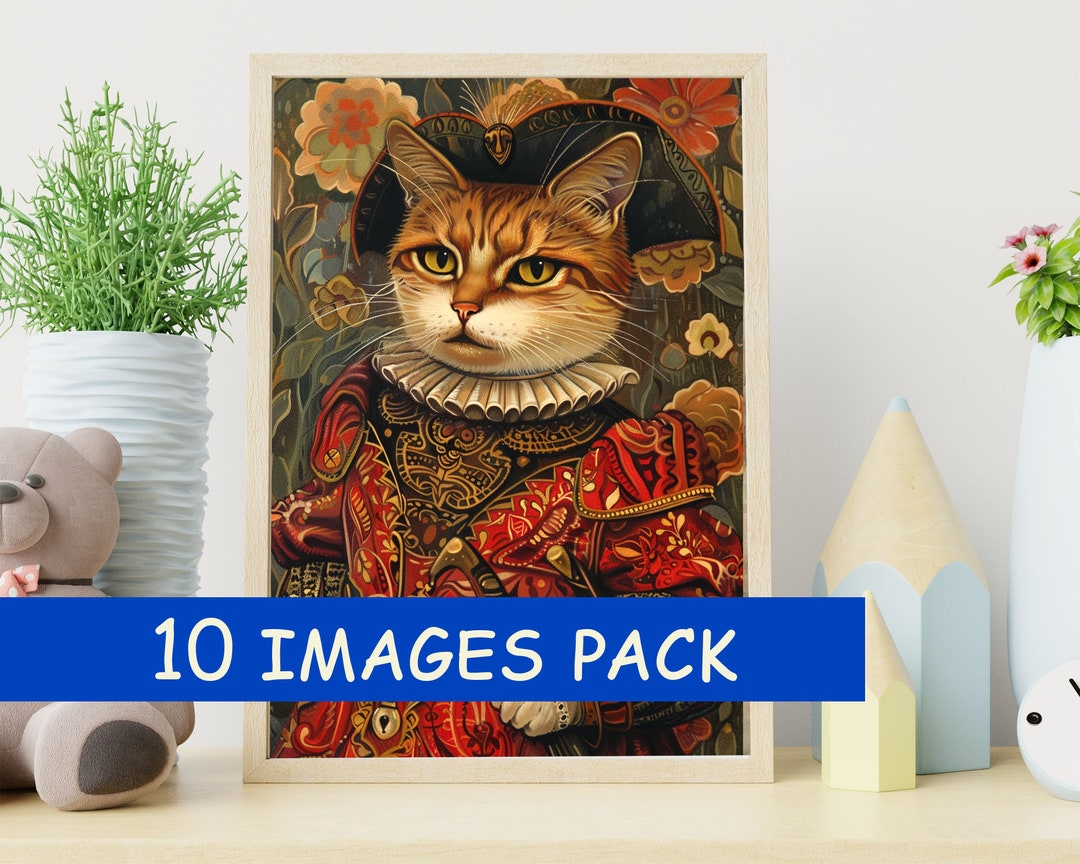 Cat Art - Renaissance Cat Paintings - Vintage Cats for Kids Room Decor ...