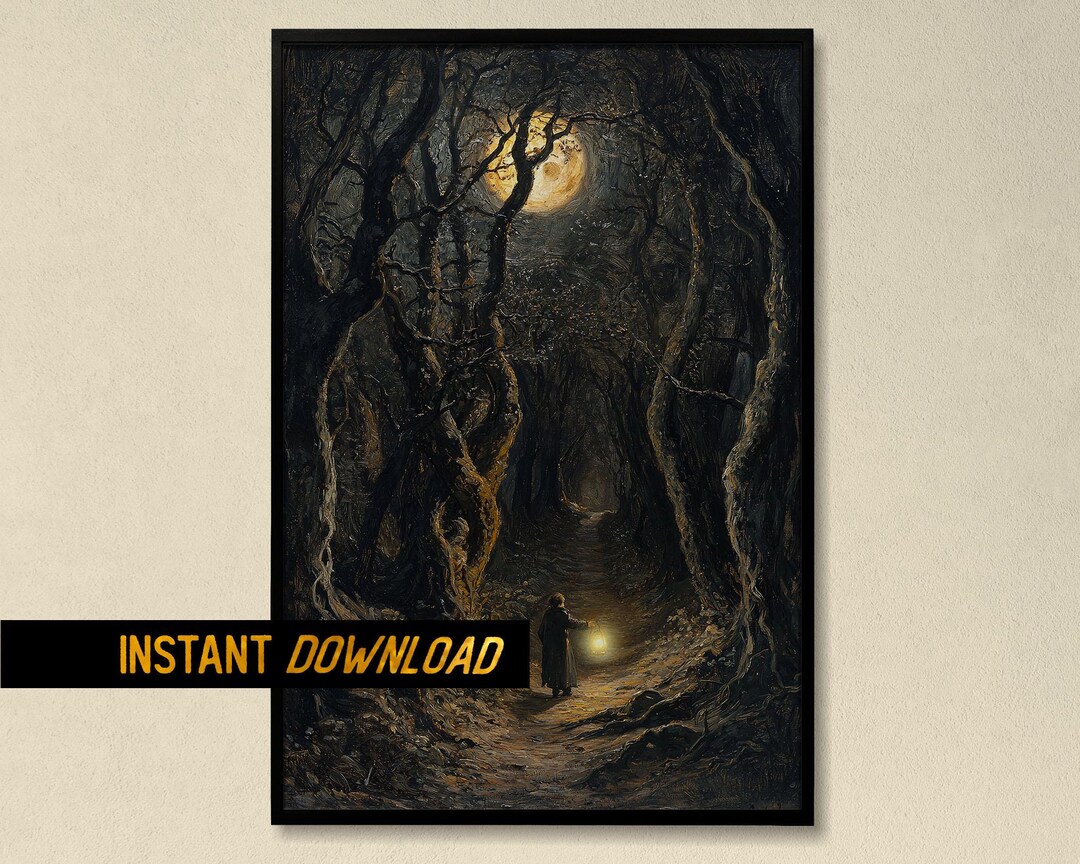 Grimm Fairytales Inspired Moonlit Forest Scene - Dark Haunted Forest ...