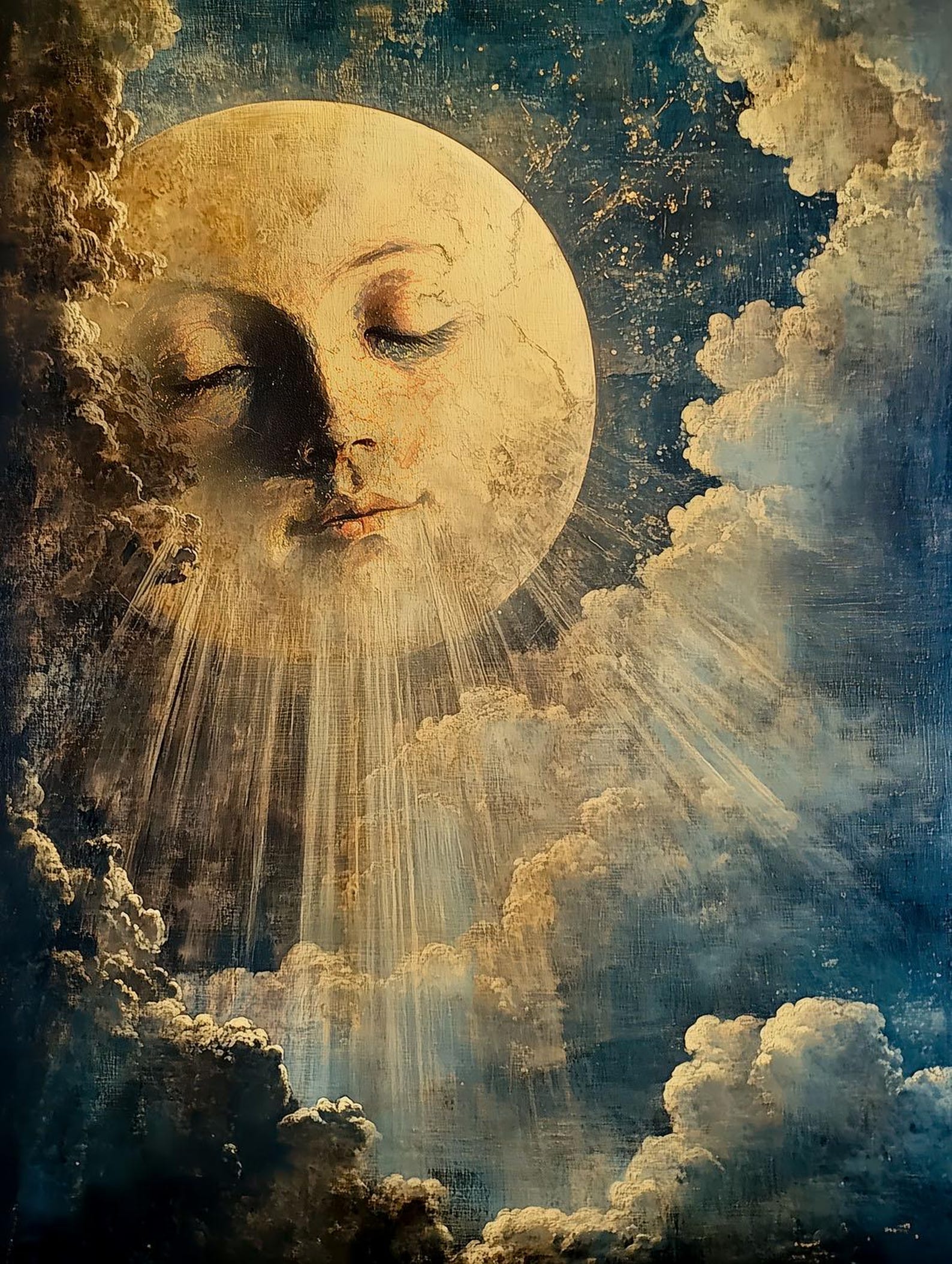 Surrealist Sun Painting for Tarot Enthusiasts, Mystical Sun Art for ...
