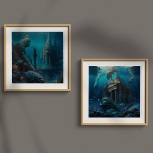 Underwater City Digital Painting, Printable Wall Art, Digital Download ...