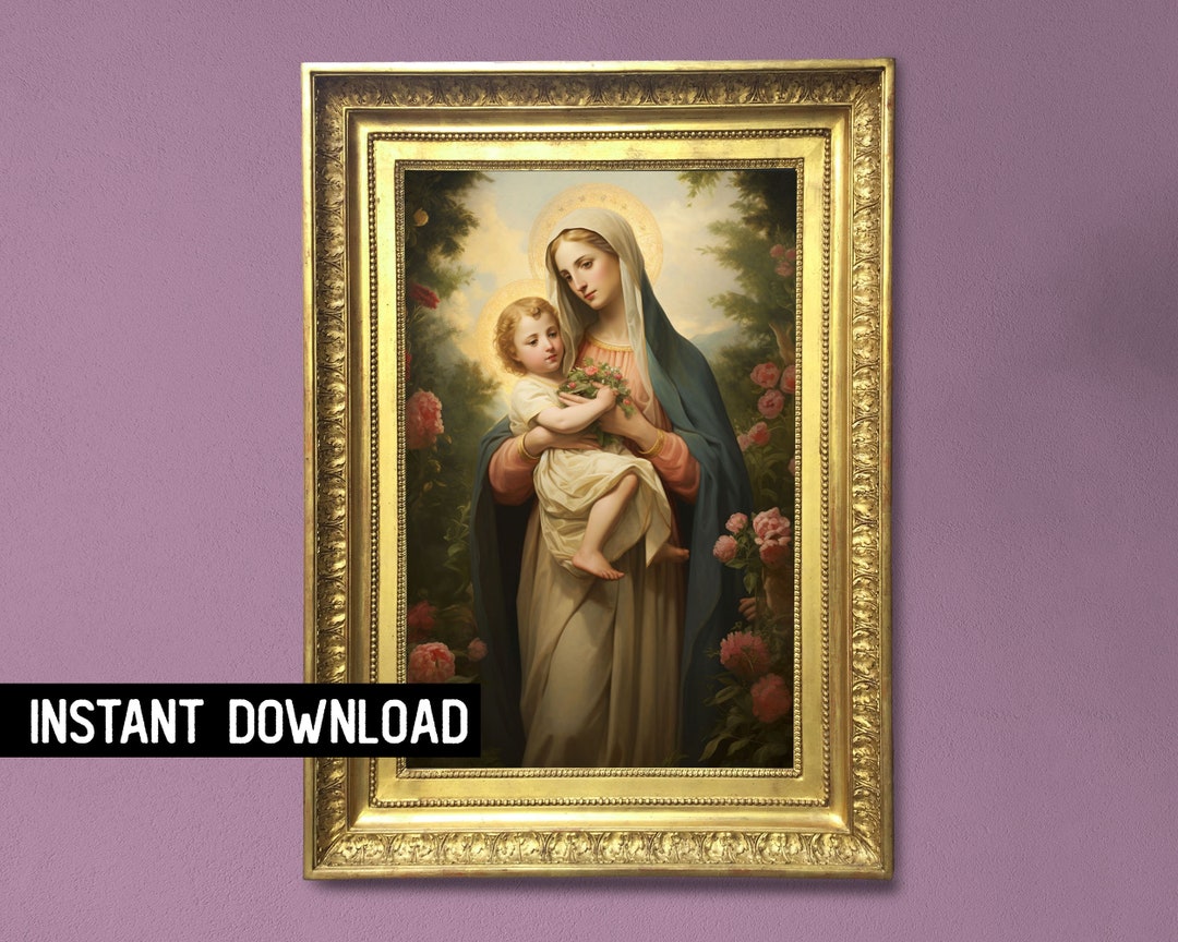 Virgin and Child Renaissance Painting - Virgin Mary Child Portrait ...