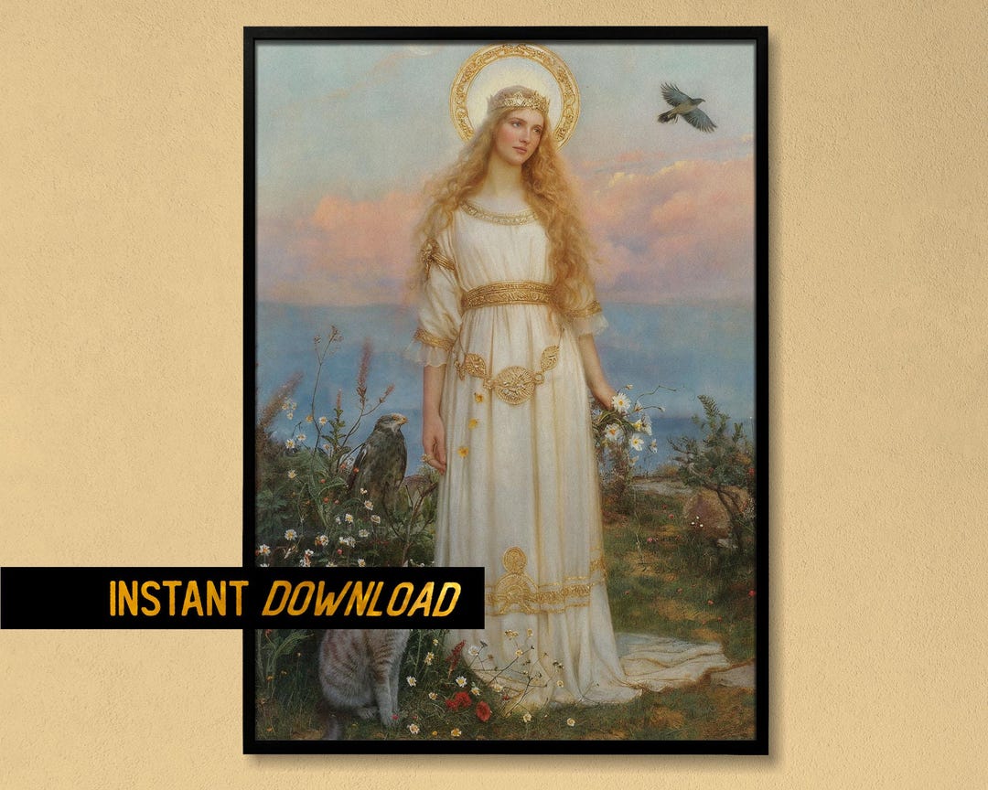 Freya Norse Goddess of Love & Witchcraft , Norse Mythology Wall Art ...