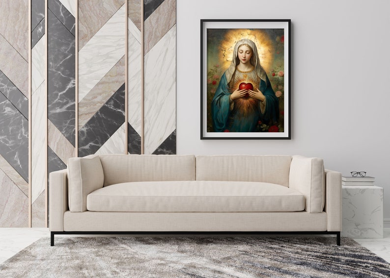 Immaculate Heart of Mary Renaissance Art Virgin Mary Artwork - Etsy