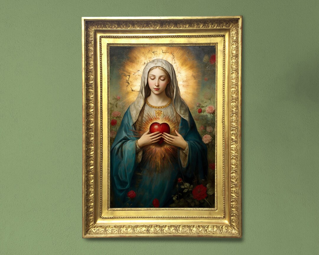 Immaculate Heart of Mary Renaissance Art Virgin Mary Artwork - Etsy