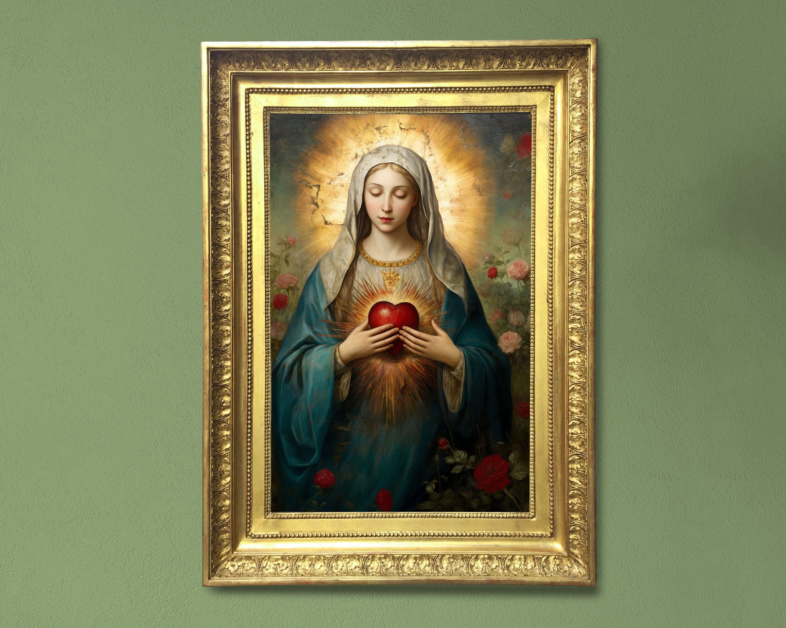 Immaculate Heart of Mary Renaissance Art Virgin Mary Artwork - Etsy