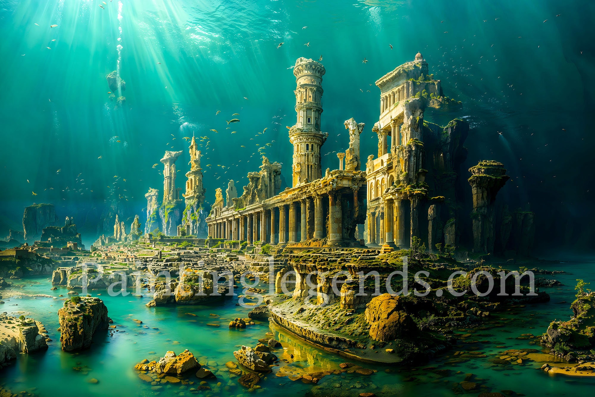 The Mysteries of Atlantis Wall Art | Nautical Decor | Digital Painting ...