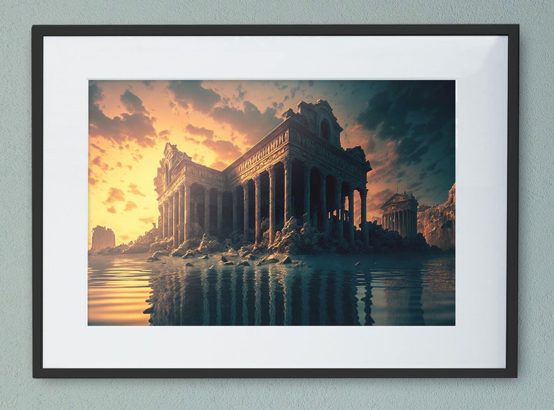 Temple of Atlantis Wall Art | Printable Atlantis Art | Mythology ...