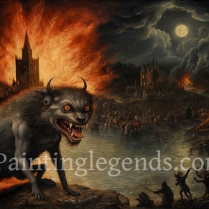 Medieval Decor Beast of the Apocalypse Art Legendary Creature Dark ...