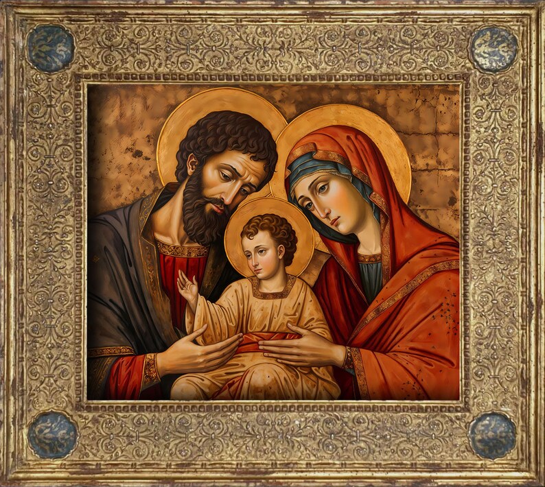 Baby Jesus - Holy Family Painting - Byzantine Art Inspired , Classic ...