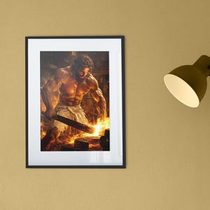 God Hephaestus Art Ancien Greek Gods Art Print Hephaestus God of Fire ...