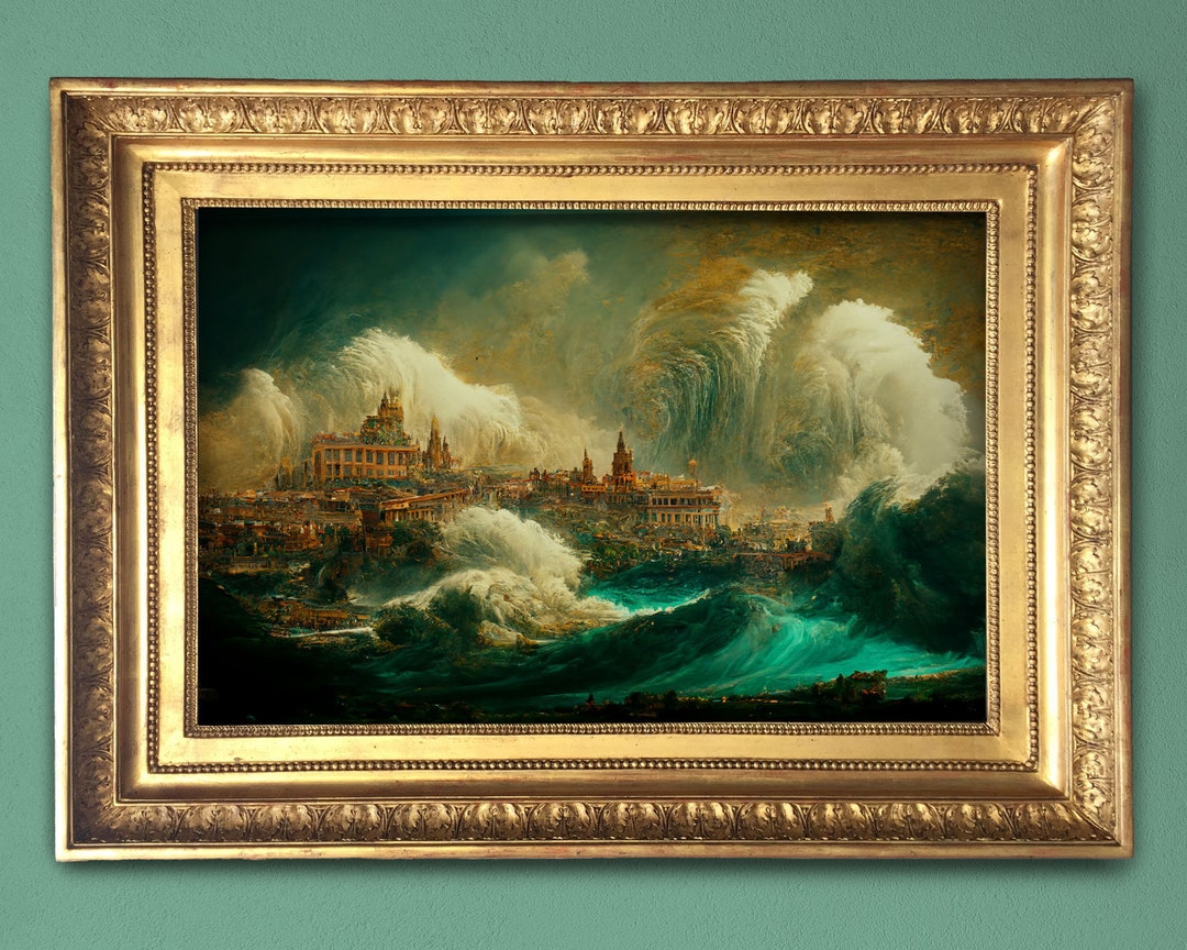 Fall of Atlantis Artwork Atlantis Digital Painting Printable Wall Art ...