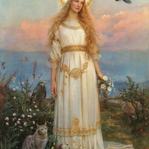 Freya Norse Goddess of Love & Witchcraft , Norse Mythology Wall Art ...