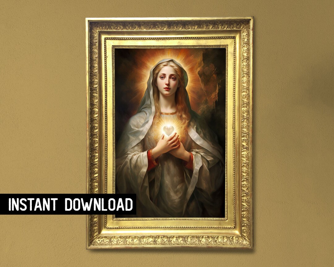 Immaculate Heart of Mary, Italian Renaissance Art , Virgin Mary Digital ...