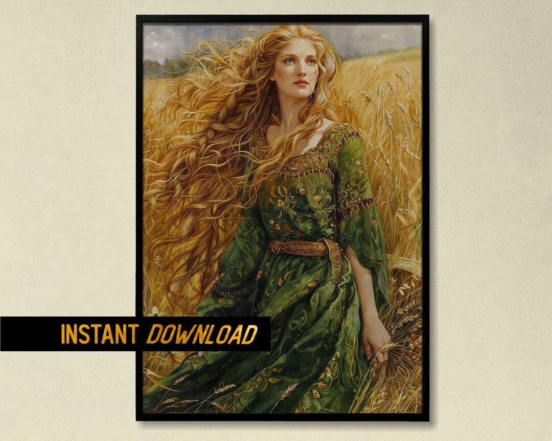 Sif Norse Goddess of Harvest, Golden Hair, and Fertility, Norse Mythology Art, Viking Nature ...