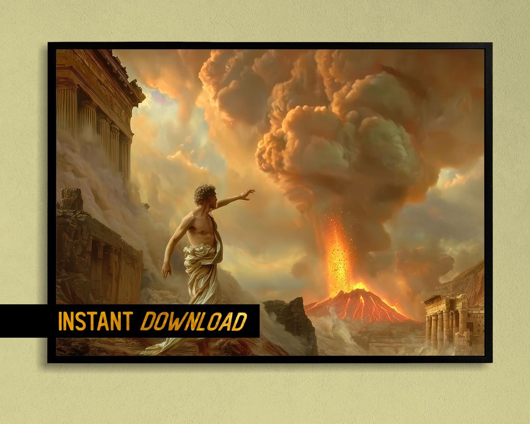 Pompeii Destroyed by Mount Vesuvius Painting Mt. Vesuvius Eruption ...