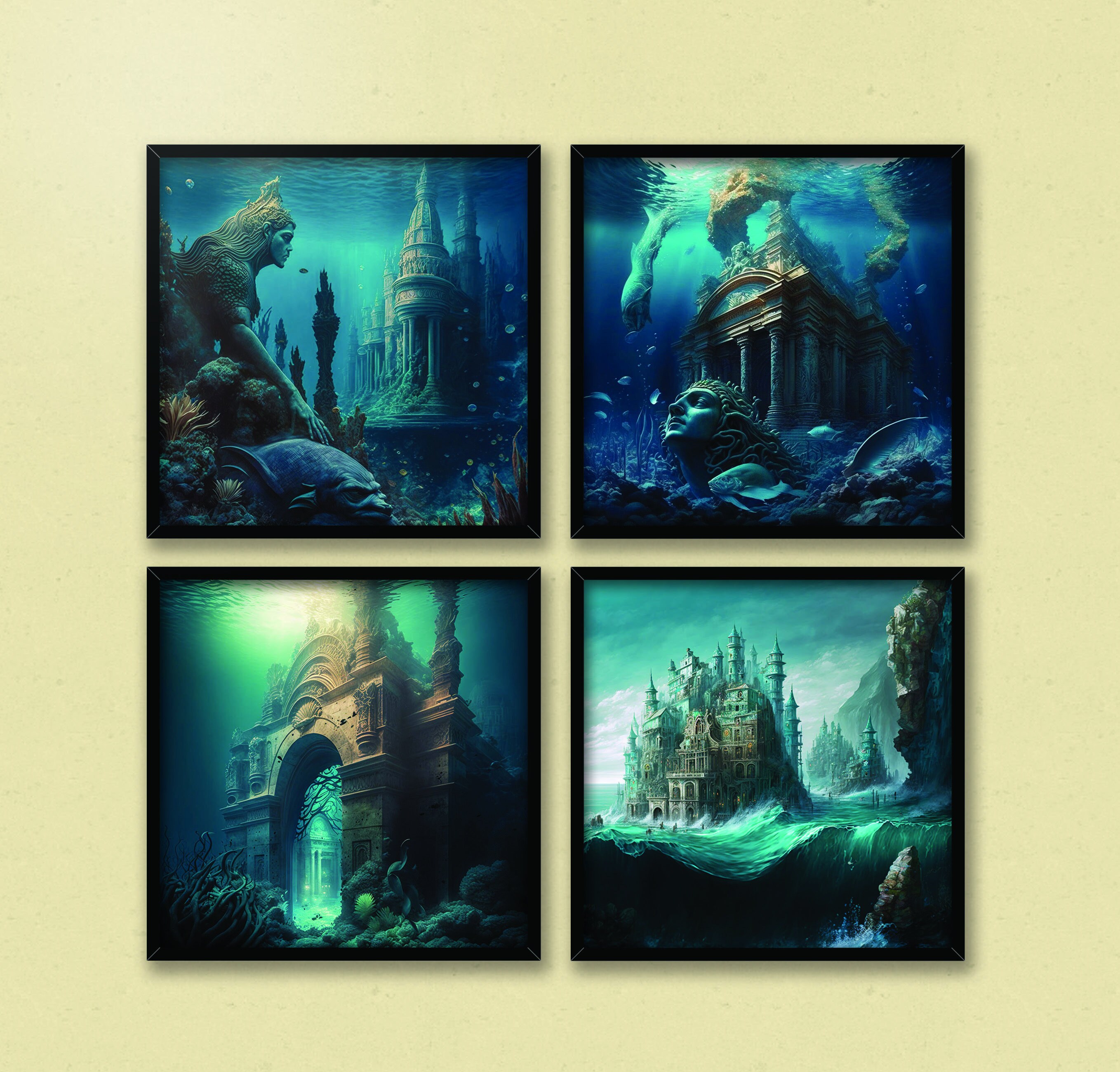 Underwater City Digital Painting, Printable Wall Art, Digital Download ...