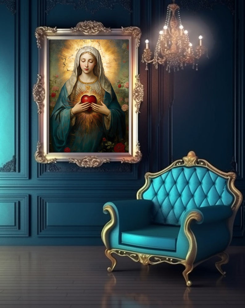 Immaculate Heart of Mary Renaissance Art Virgin Mary Artwork - Etsy