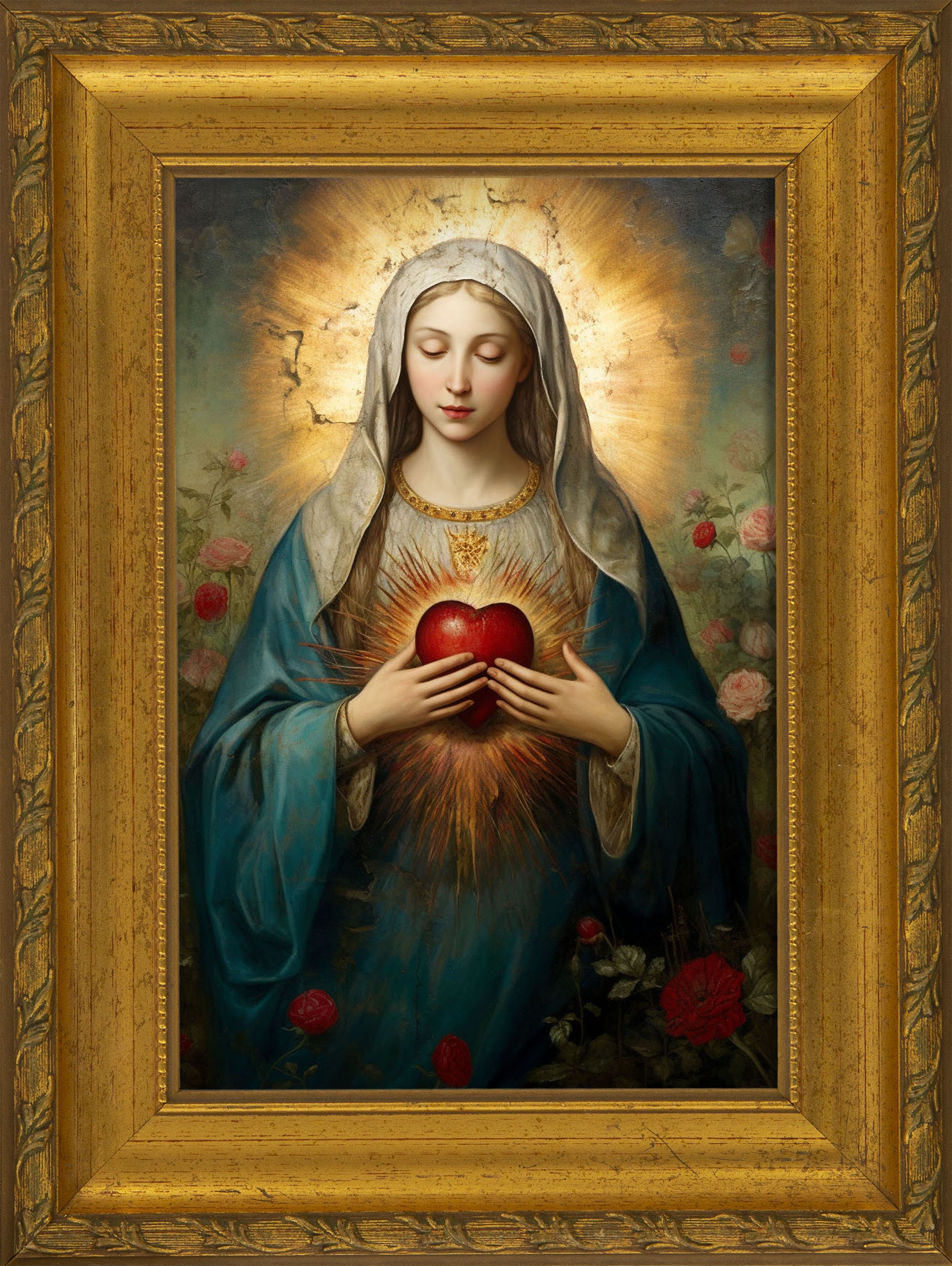 Immaculate Heart of Mary Renaissance Art Virgin Mary Artwork - Etsy