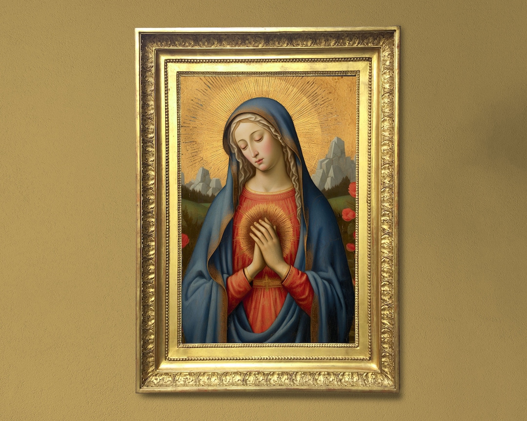 Virgin Mary Medieval Painting Spiritual Grace Art Italy - Etsy