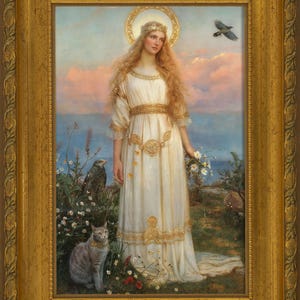 Freya Norse Goddess of Love & Witchcraft , Norse Mythology Wall Art ...