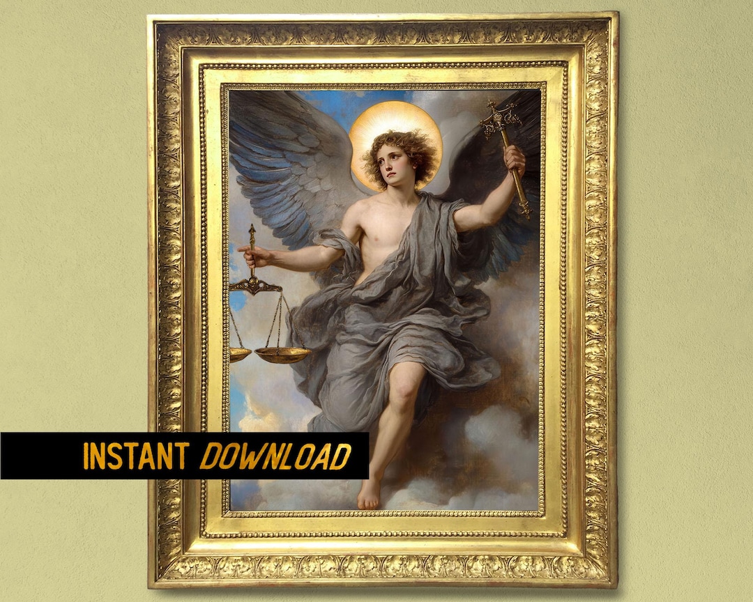 Archangel Raguel the Angel of Justice, Neoclassical Painting for ...