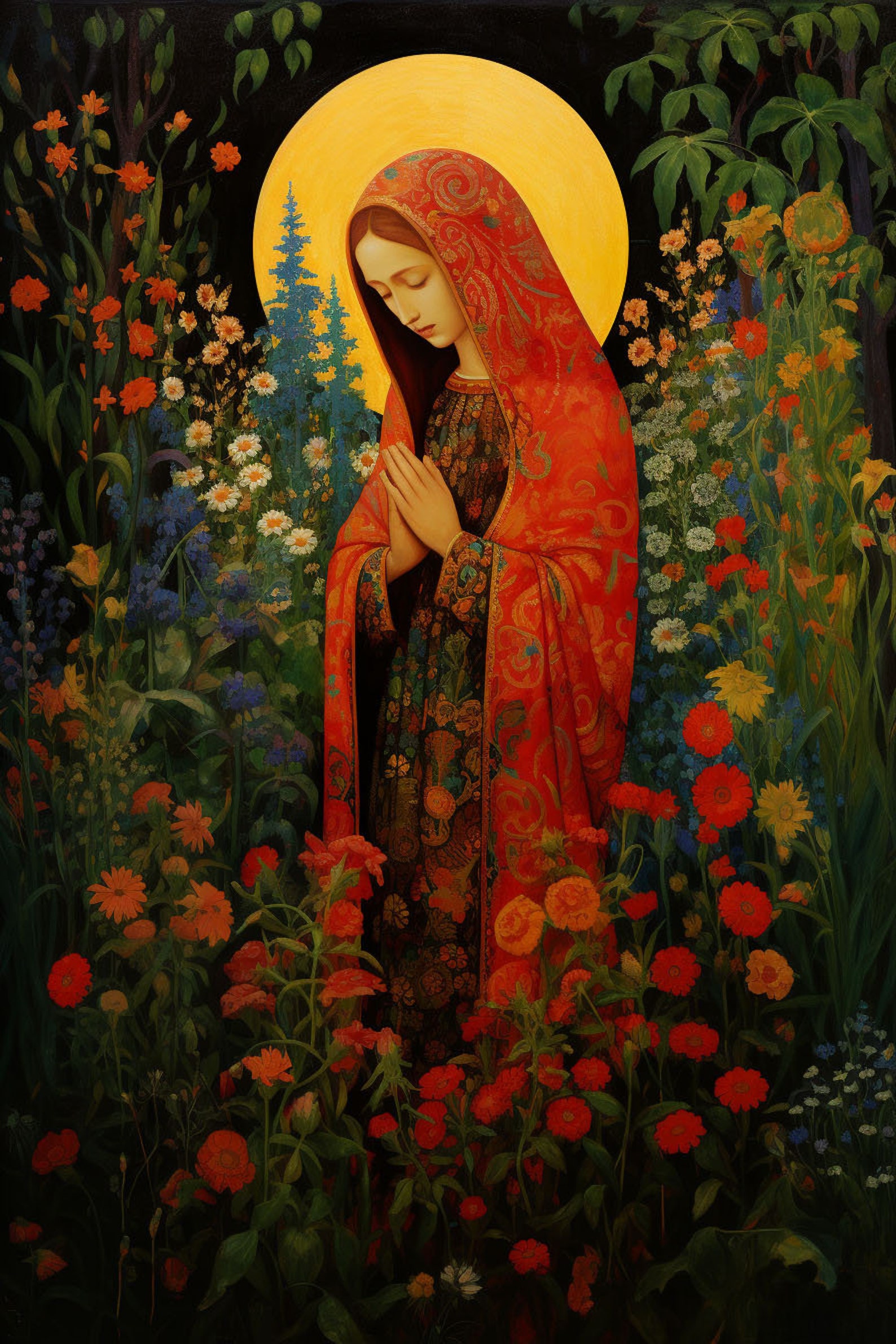 Virgin Mary Russian Painting Russian Artwork Russian Fairytale Art ...