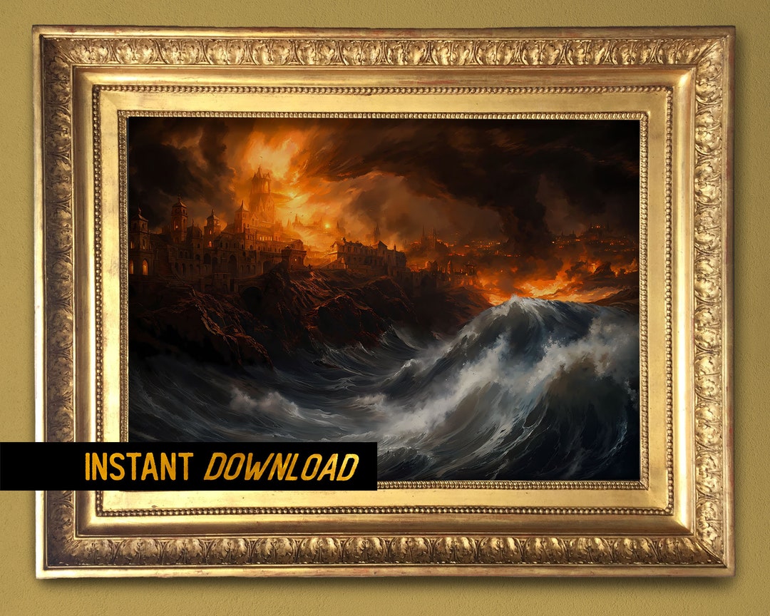 Nautical Decor - Fall of Atlantis Painting (digital) - Epic Fantasy ...