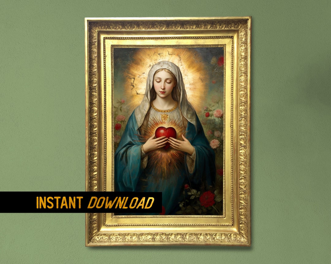 Immaculate Heart of Mary Renaissance Art - Virgin Mary Artwork ...