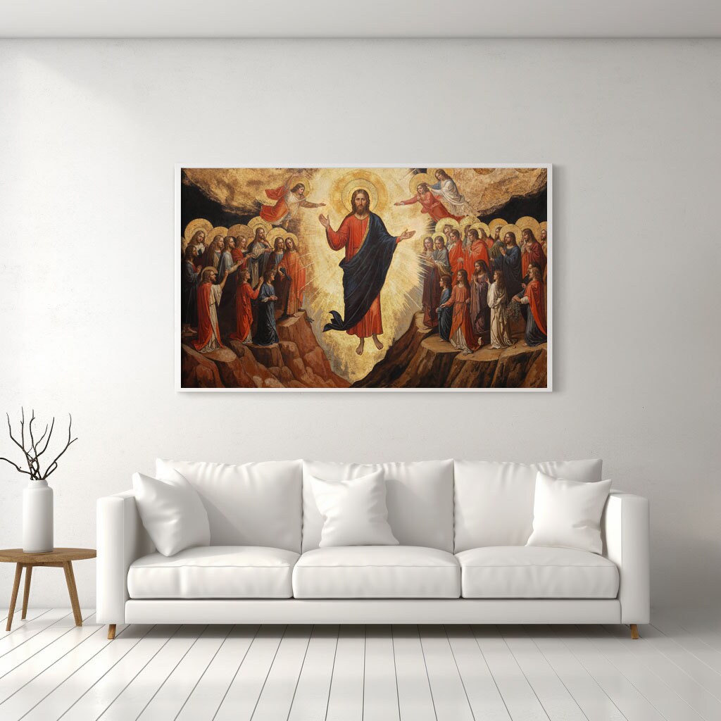 Jesus Resurrection Painting Christ Risen From the Tomb Medieval Jesus ...