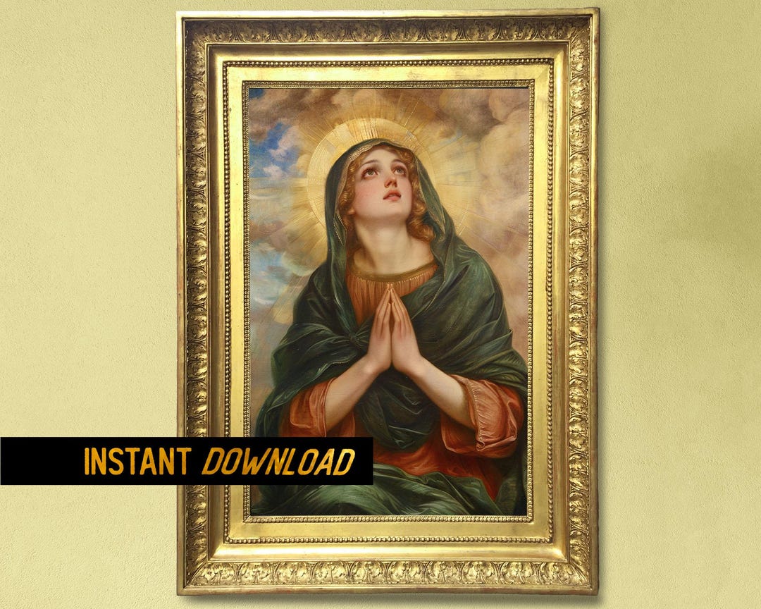 Pre-raphaelite Sacred Art of Virgin Mary Painting Poster - Religious ...