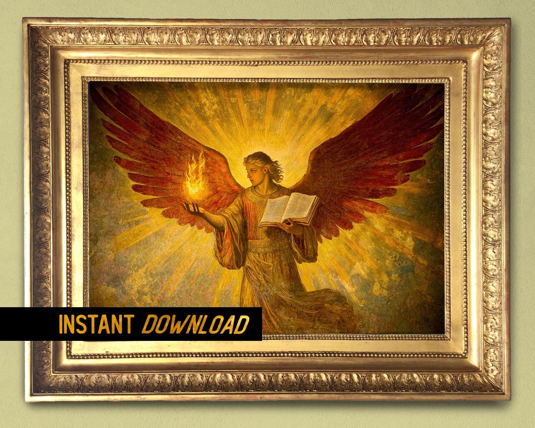 Saint Uriel the Archangel Printable Art, Angel of Wisdom Medieval ...