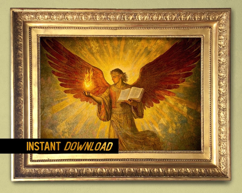Saint Uriel the Archangel Printable Art, Angel of Wisdom Medieval ...