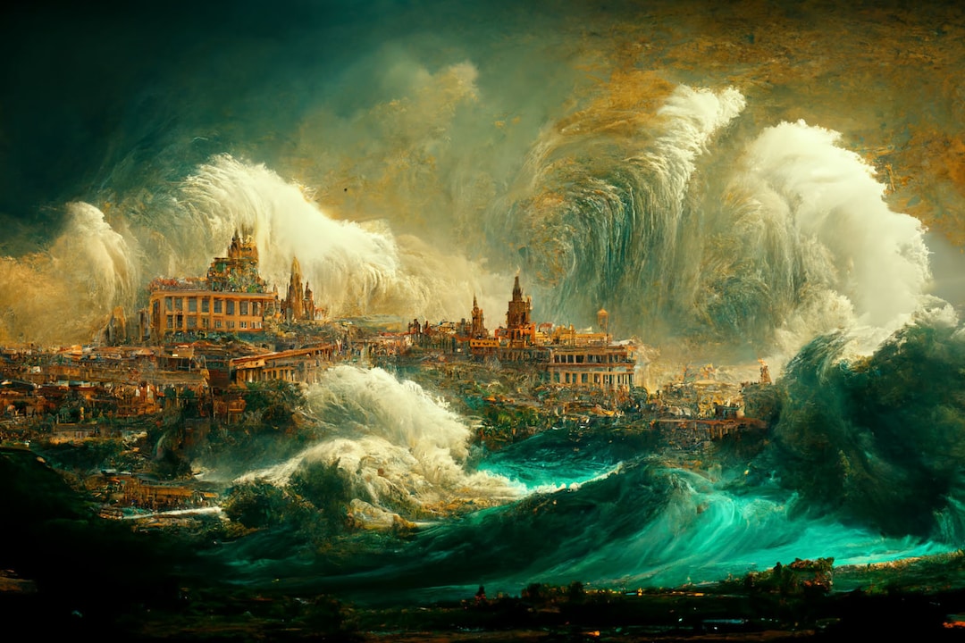 Fall of Atlantis Artwork Atlantis Digital Painting - Etsy
