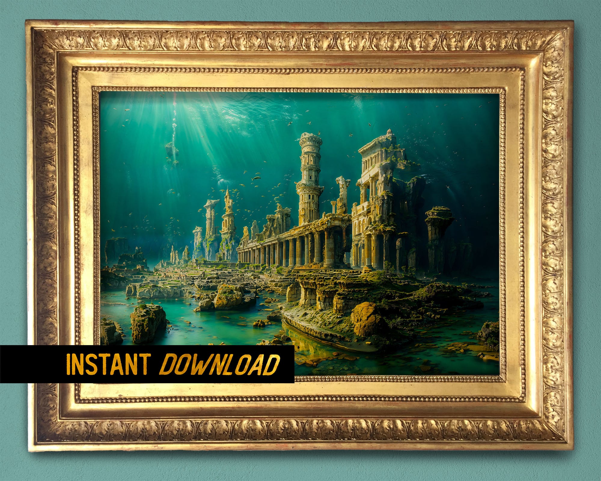The Mysteries of Atlantis Wall Art | Nautical Decor | Digital Painting ...