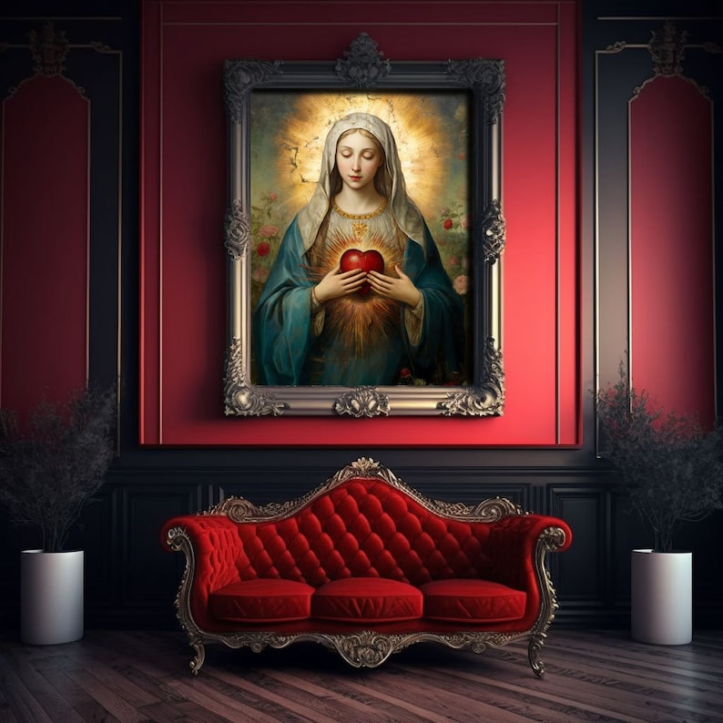 Immaculate Heart of Mary Renaissance Art Virgin Mary Artwork - Etsy