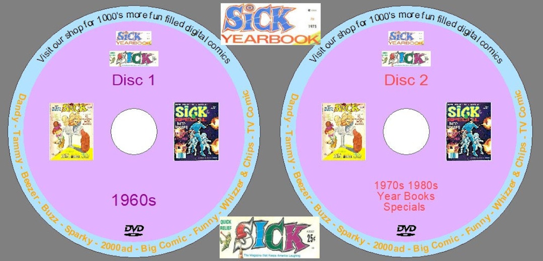 Sick Magazine 1960-1980 Extensive Collection on 2 Dvds. UK Classic ...