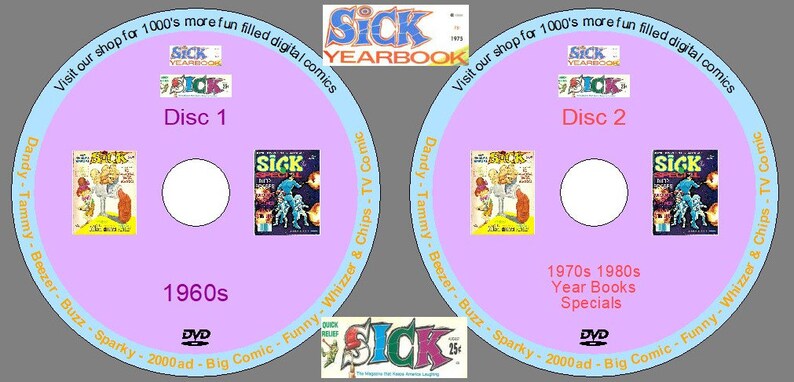 Sick Magazine 1960-1980 Extensive Collection on 2 Dvds. UK Classic ...