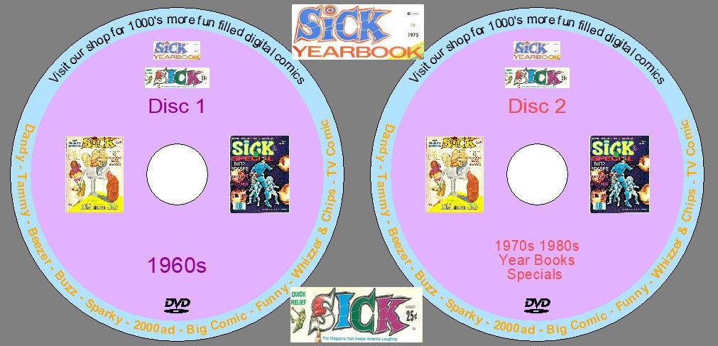 Sick Magazine 1960-1980 Extensive Collection on 2 Dvds. UK Classic ...