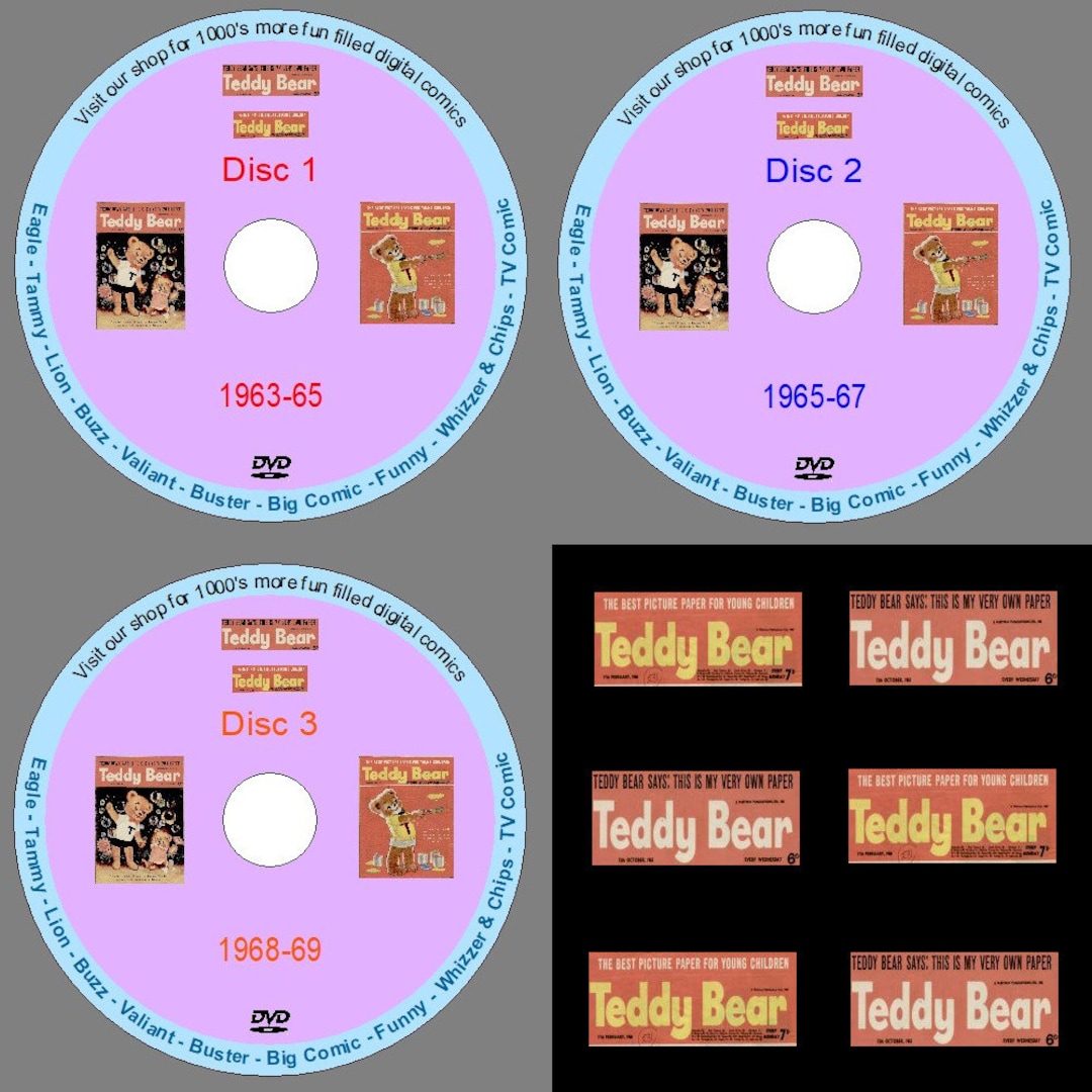 Teddy Bear Children's Nursery Comic 1963-69 on 3 Dvds. UK Classic ...