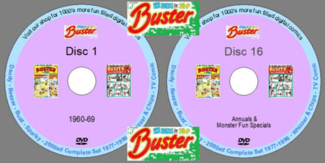 Buster Comic Extensive Collection on 16 Dvds. UK Classic Comics ...