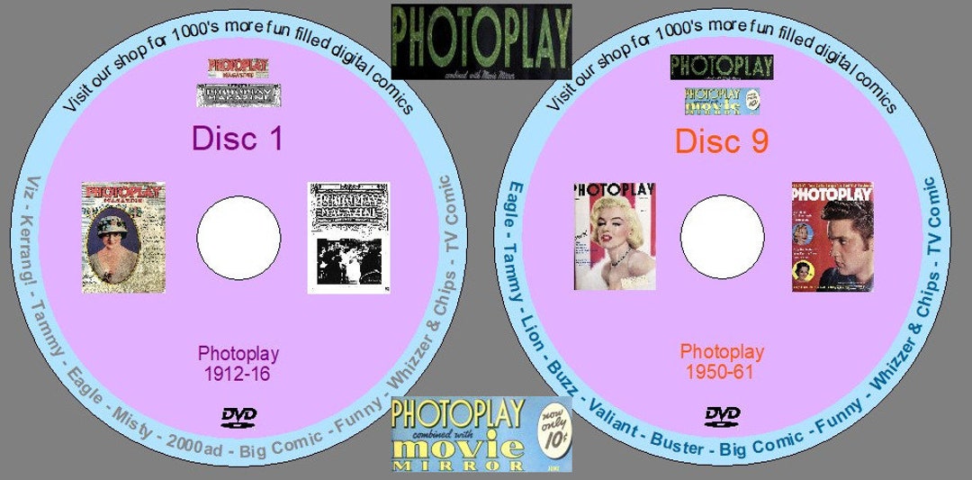 Photoplay Vintage Film Magazine 1912-1961 near Complete on 9 Dvds. UK ...