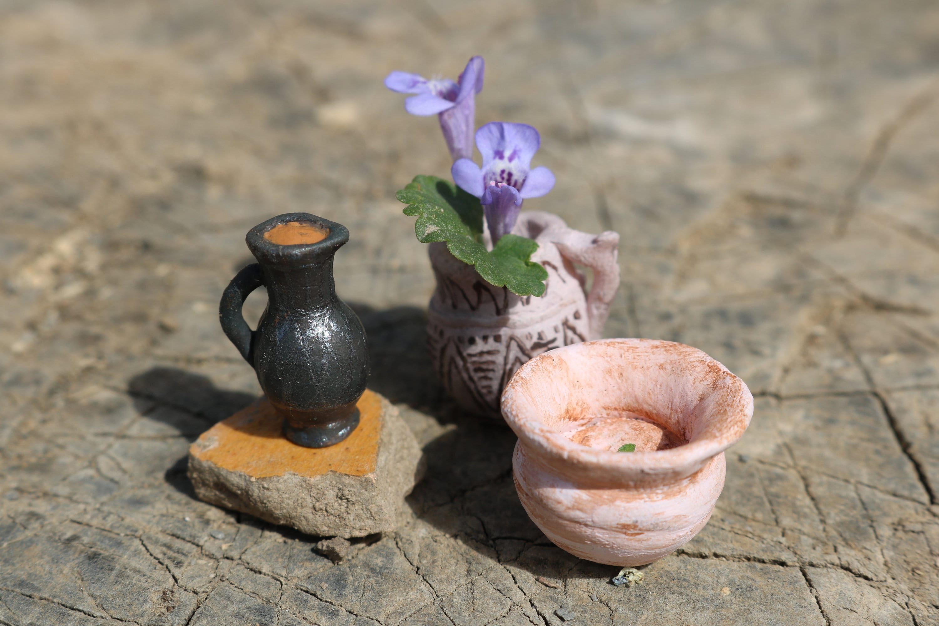 Polymer Clay Hand Painted Detailed Miniature Pots, 1/12 Realistic Anglo ...
