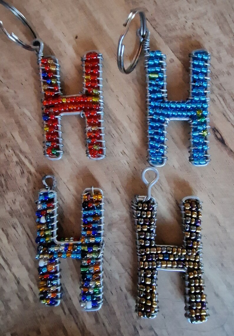 Beaded Alphabet Keyrings - A to J - Etsy