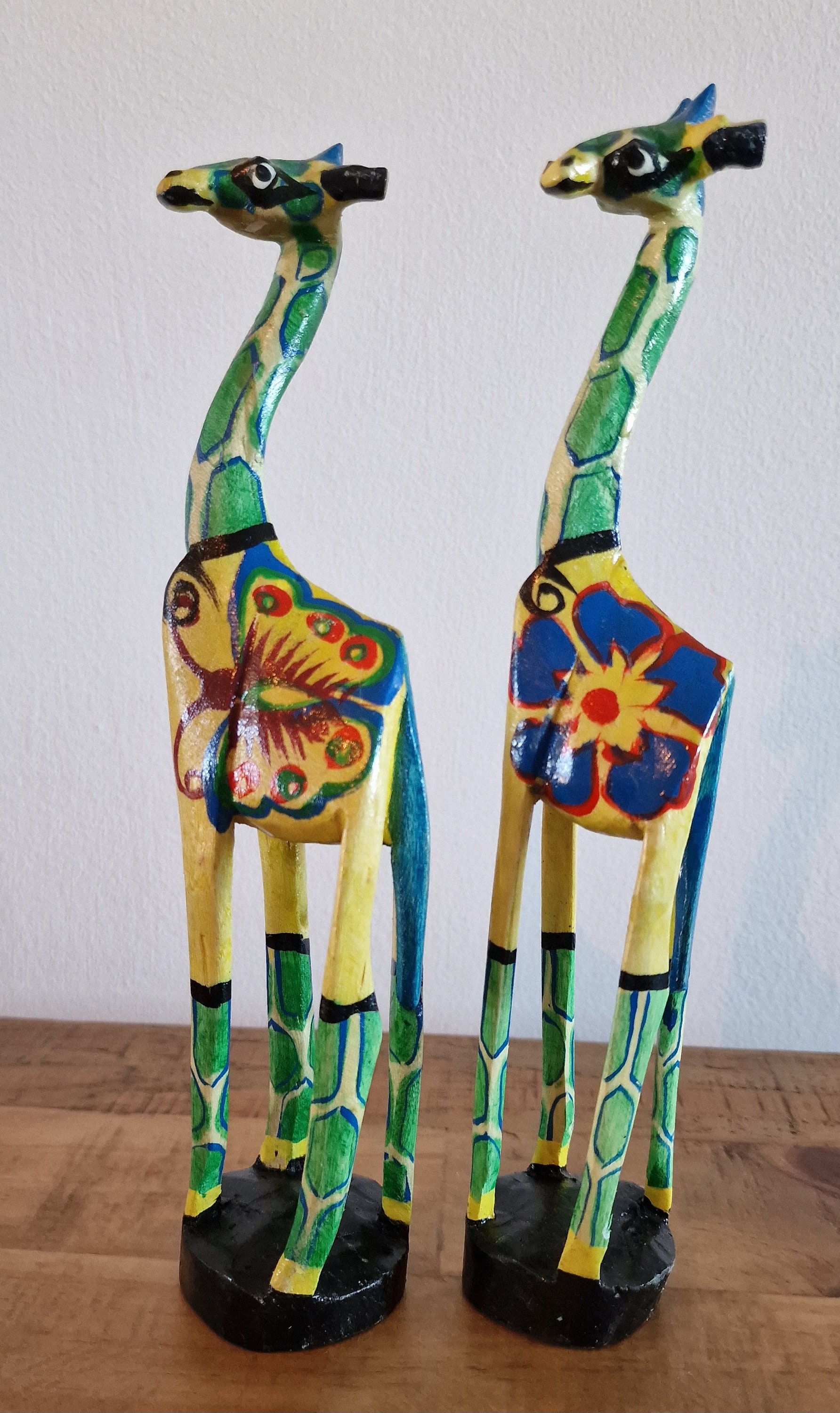 Wooden Hand Painted Giraffe - 25cm Tall - Etsy