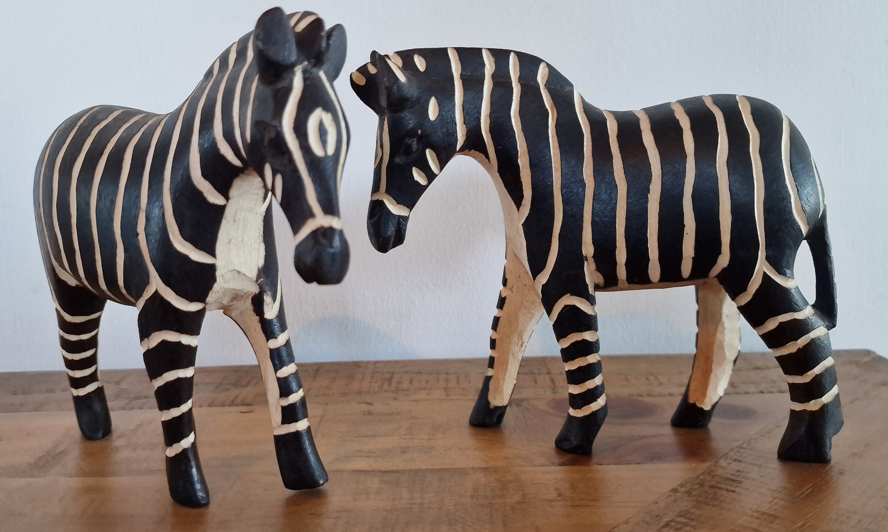 Wooden Hand Carved & Painted Zebra - Etsy