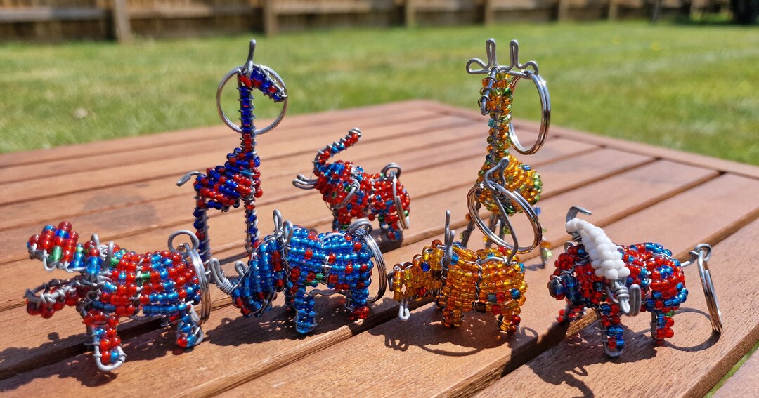 Beaded 3D African Keyrings - Various - Etsy