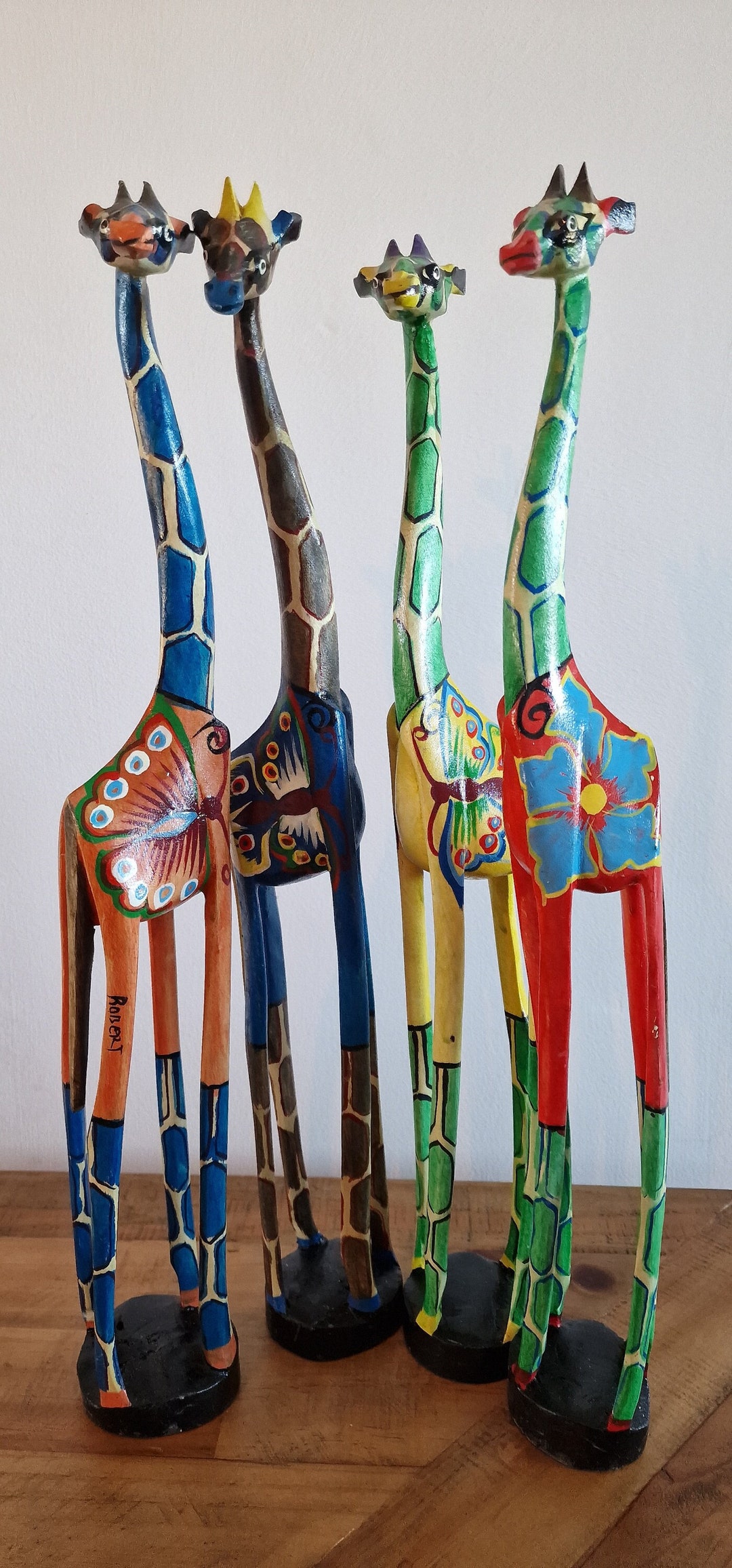 Wooden Hand Painted Giraffe - 50cm Tall - Etsy