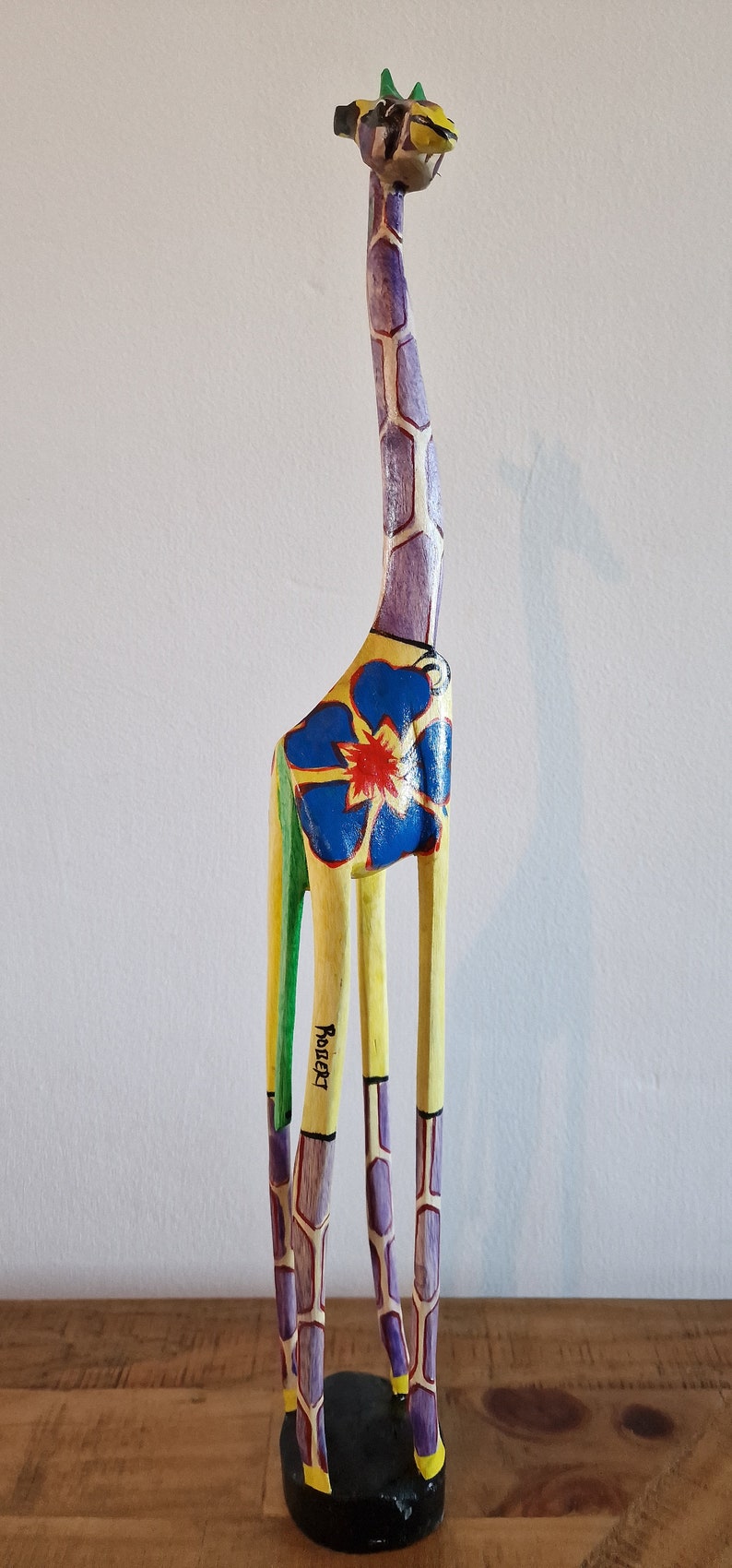 Wooden Hand Painted Giraffe 50cm Tall - Etsy UK