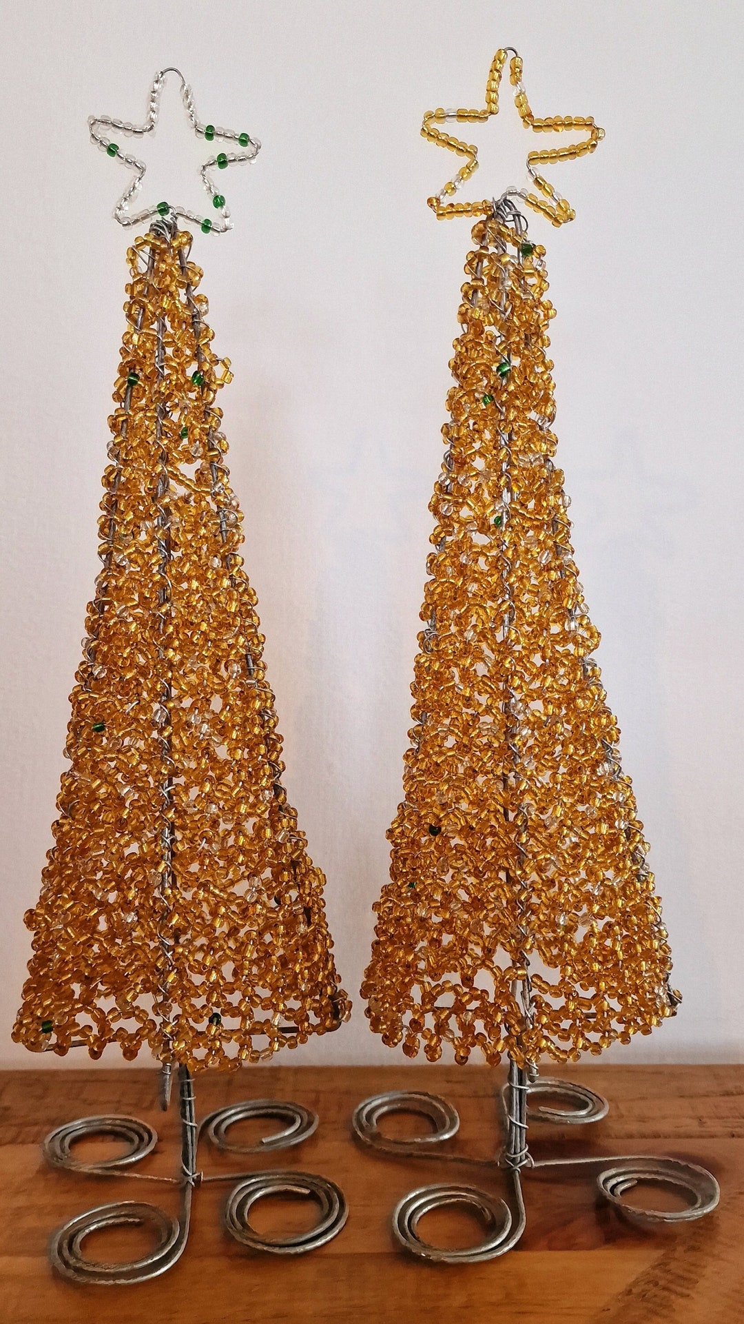 African Beaded Christmas Trees - 35cm Coiled Wire - Etsy